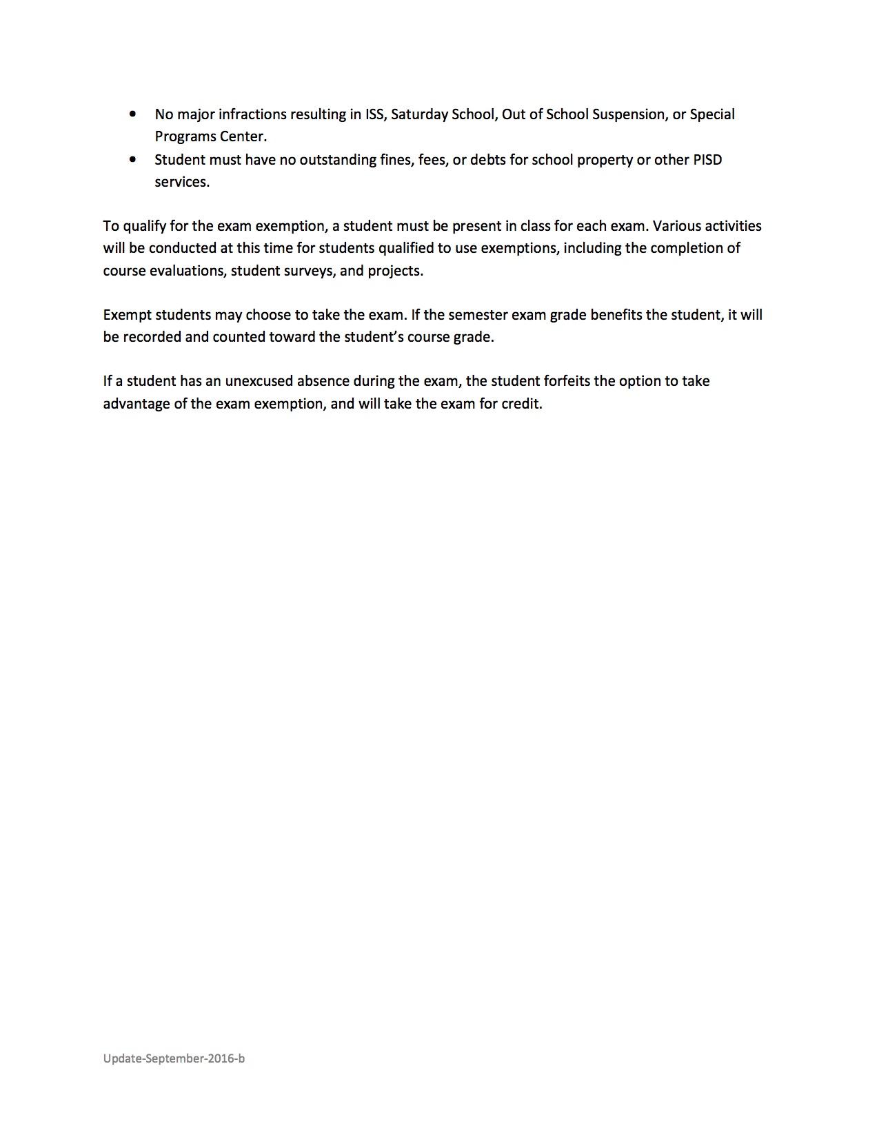 Exam Exemption Requirements – Panther Prints Exam Exemption Requirements – Panther Prints